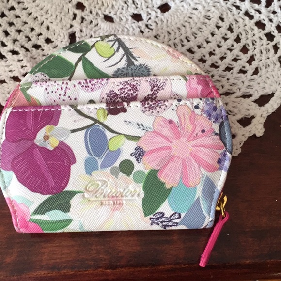 Buxton | Bags | Button Large Change Purse Floral Zipper | Poshmark